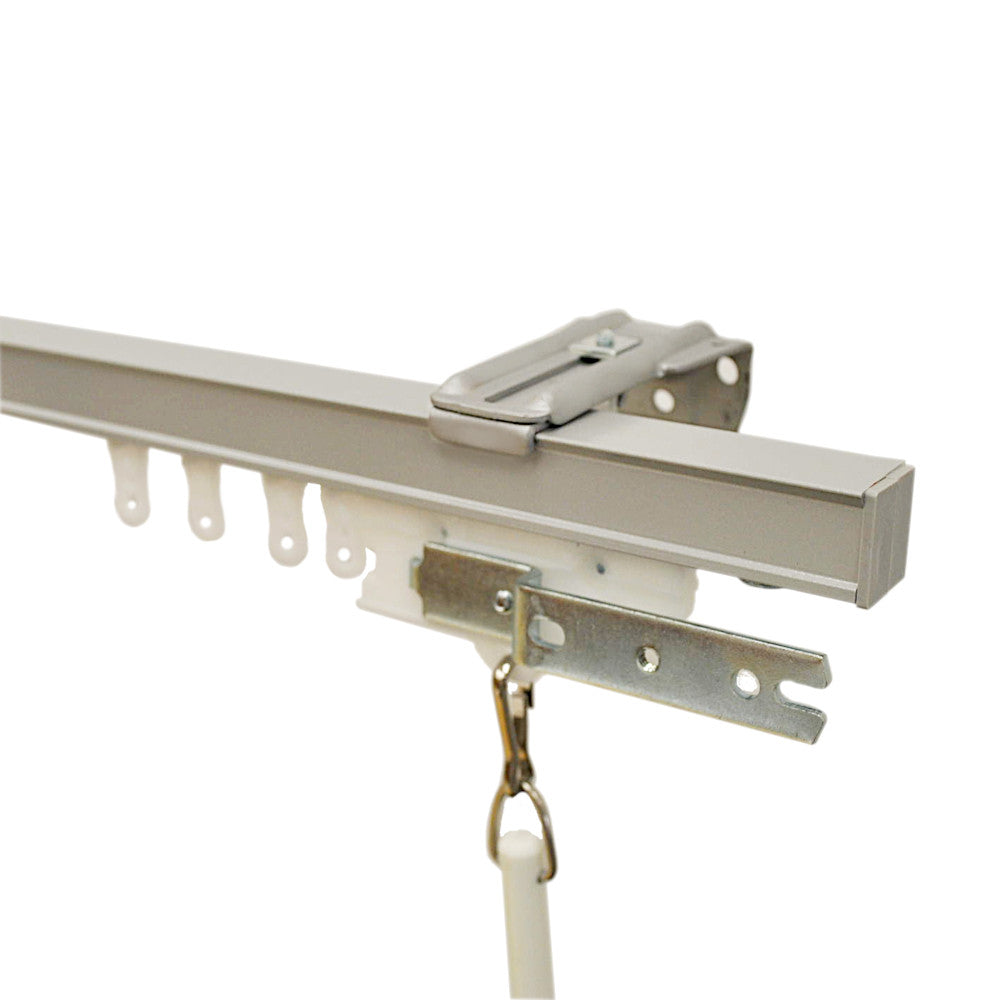 Baton draw wall or ceiling mount curtain track set – Curtain Rod Connection